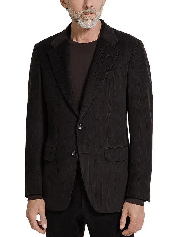 Zegna Oasi Cashmere Blend Corduroy Jacket - Dark Brown