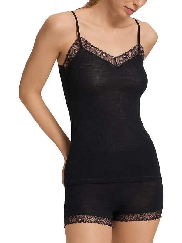 Hanro Lace Trim Camisole - Black