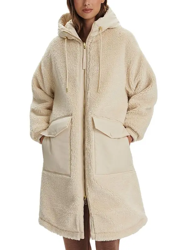 Varley Cyrus Faux Fur Reversible Coat - Sandshell