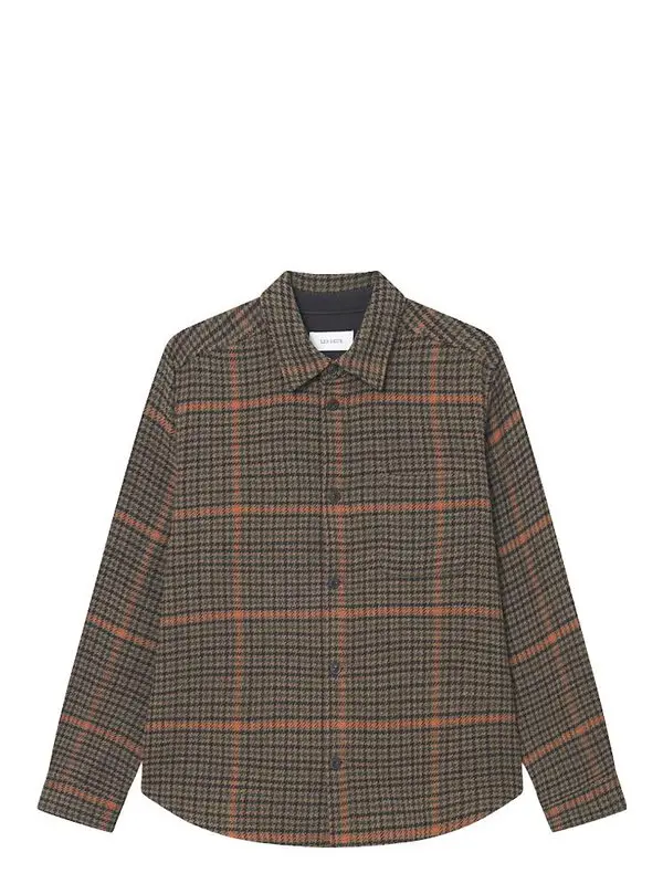 LES DEUX Kody Button Front Overshirt - Teak