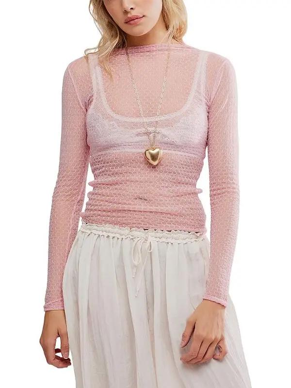 Free People Mesh Top - Crushed Berry