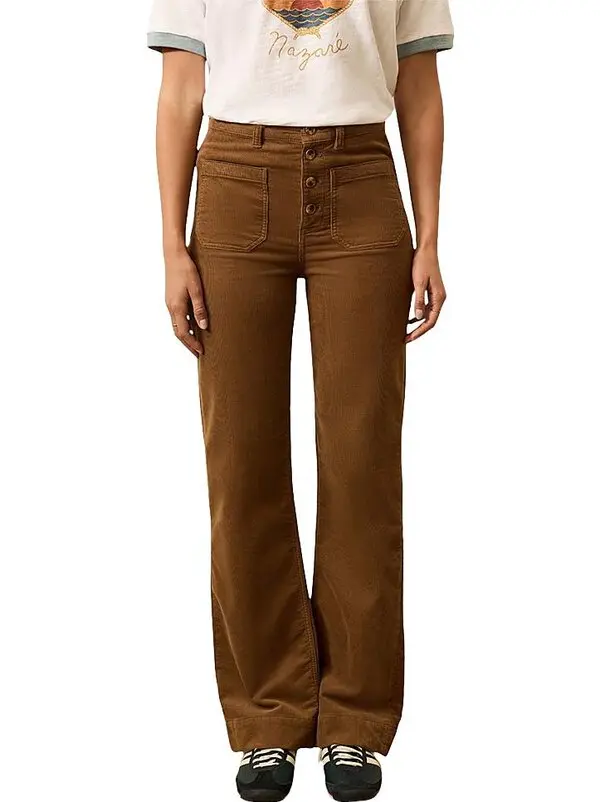 Faherty Brand Terry Cord Patch Pocket Trousers - Cord Brown