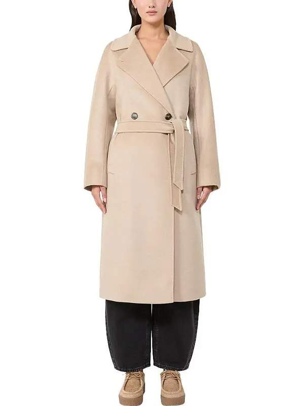 Max Mara Resina Wool Belted Coat - Beige