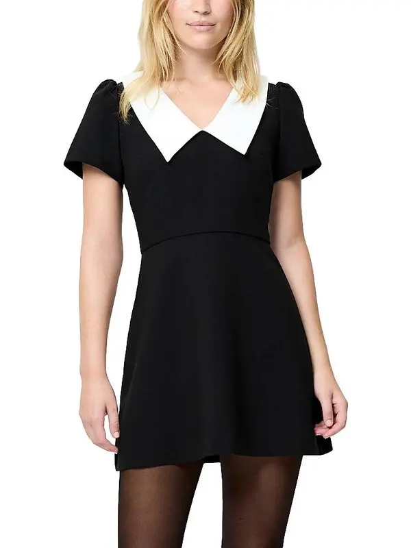 French Connection Azra Combo Carey Mini Dress - Black/white