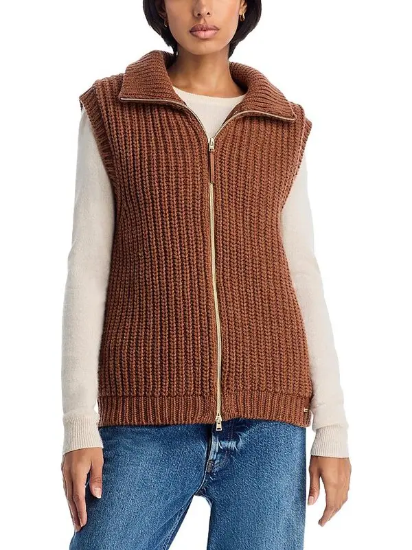 Herno Knitted Zip-up Vest - Charamel