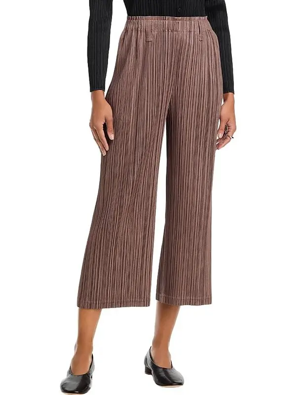 Issey Miyake Pleated Culottes - Brown
