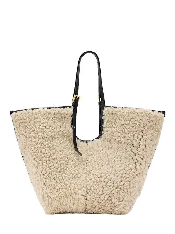 ALLSAINTS Ara Shearling Tote - Natural/black