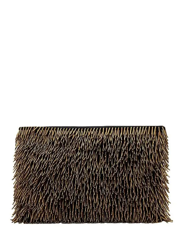 ALLSAINTS Bettina Beaded Clutch - Warm Brass