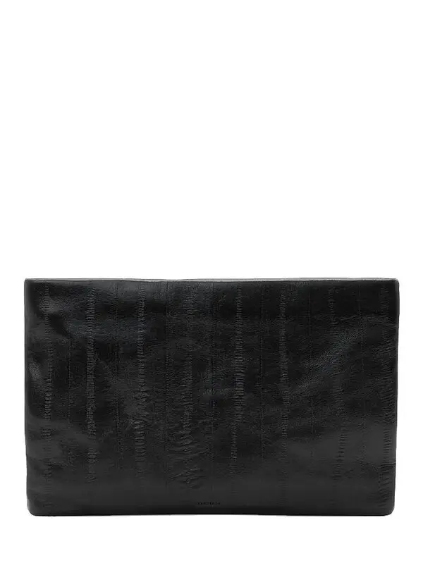 ALLSAINTS Bettina Eel Embossed Leather Clutch - Black