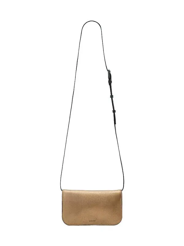 ALLSAINTS Maeve Leather Wallet Crossbody - Warm Brass