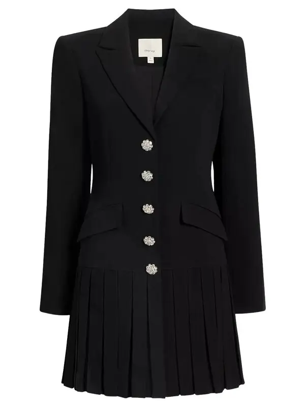 Cinq À Sept Saule Pleated Blazer Dress - Black