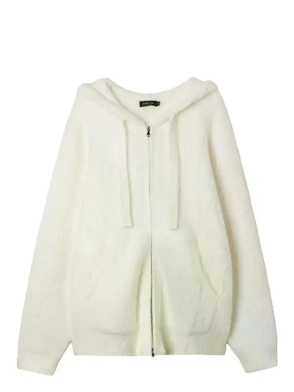 TOUT A COUP Hooded Zip Cardigan - White