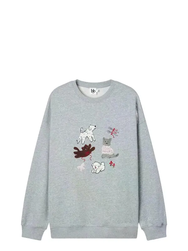 B+AB Embroidered Sweatshirt - Grey