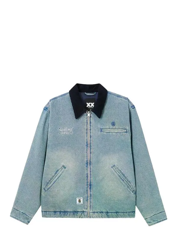 FINGERCROXX Corduroy Collar Jacket - Blue