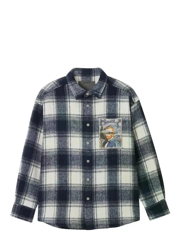 MUSIUM DIV. Plaid-pattern Patch Shirt - Blue