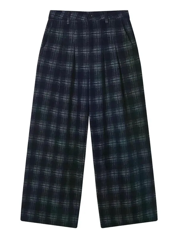 B+AB Plaid Trousers - Blue