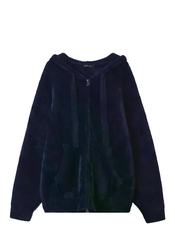 TOUT A COUP Hooded Zip Cardigan - Blue