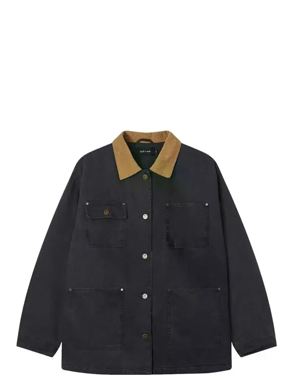 TOUT A COUP Pocket Collared Jacket - Black