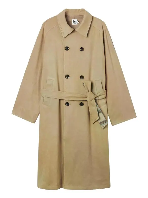 B+AB Double-breasted Belted Trench Coat - Neutrals