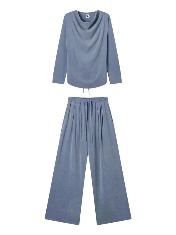 B+AB Tie-waist Trousers And Top Set - Blue