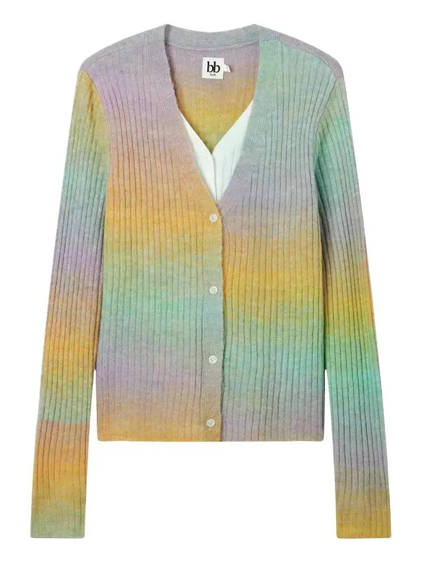 B+AB Ribbed Knit Cardigan - Yellow