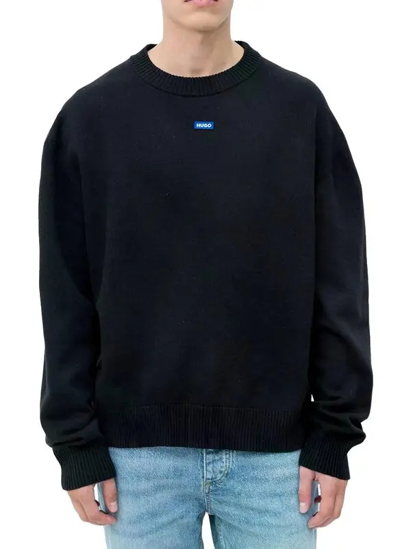 Hugo Logo-appliqué Sweater - Black