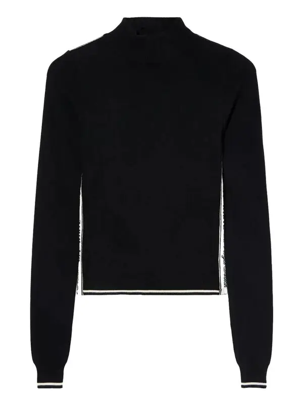 Off-White Logo-band Turtleneck Sweater - Black