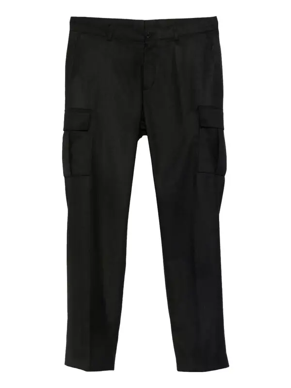 Karl Lagerfeld Pressed-crease Cargo Trousers - Black