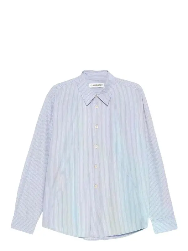 Our Legacy Striped Poplin Shirt - Blue
