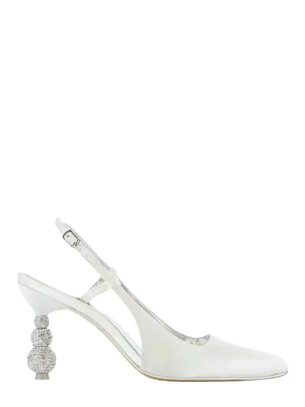 SOPHIA WEBSTER 85mm Natalia Crystal Pumps - White