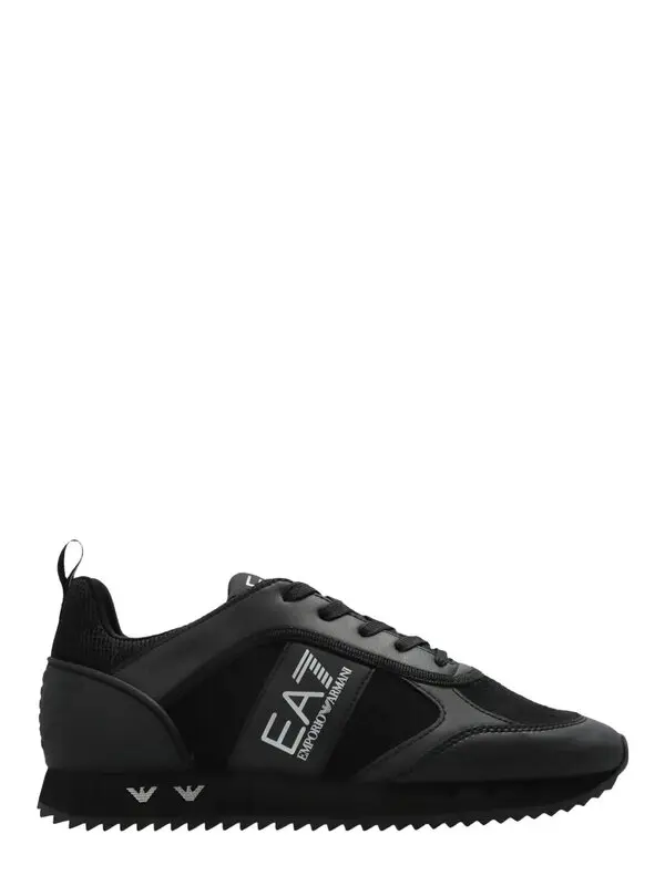 Emporio Armani Logo-print Lace-up Sneakers - Black