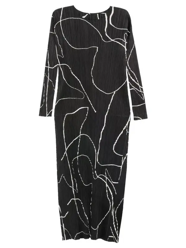 Issey Miyake Plissé-effect Midi Dress - Black