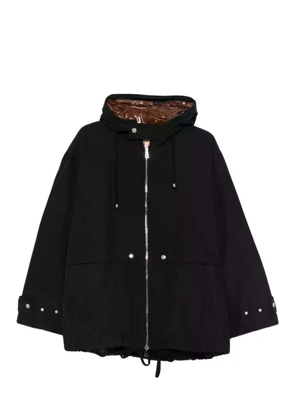 Plan C Hooded Zip-up Coat - Black