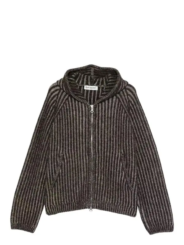 Our Legacy Striped Hooded Cardigan - Brown