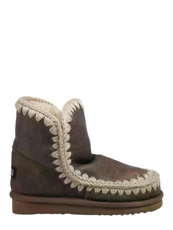 Mou Braided-trim Boots - Brown