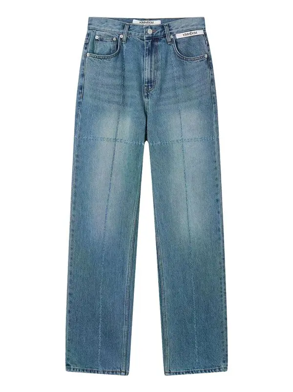KIMHEKIM Paneled Straight Leg Jeans - Blue