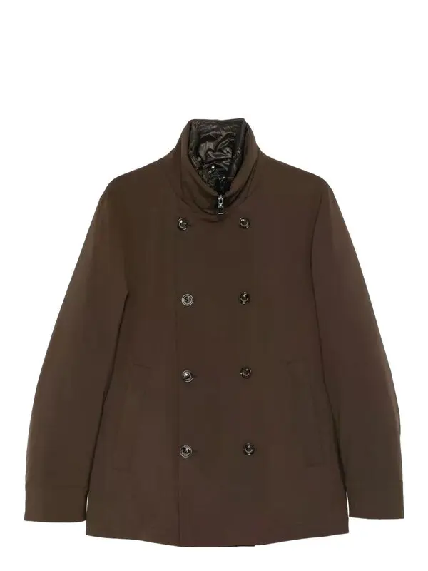 MONTECORE High-neck Double-breasted Coat - Brown