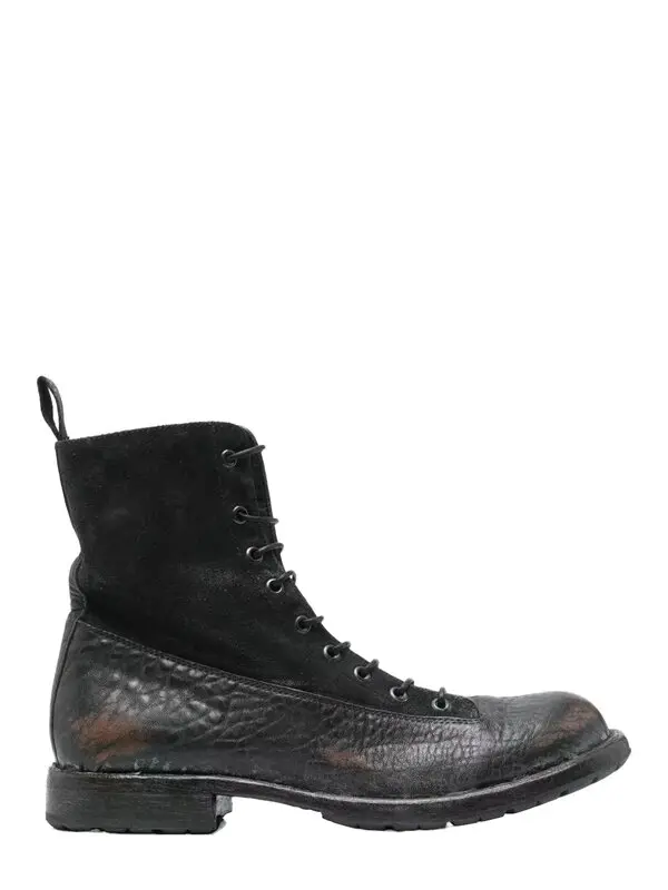 Moma Leather Biker Boots - Black