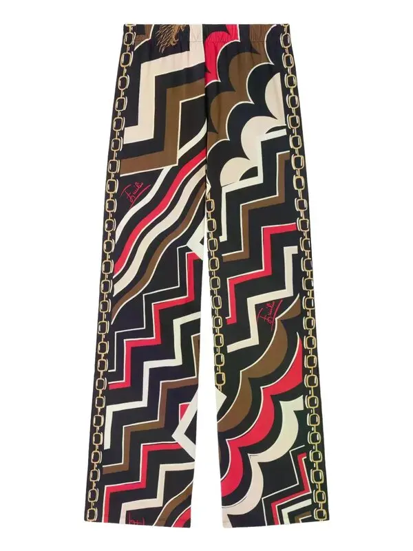 Emilio Pucci Istrice Print Trousers - Black