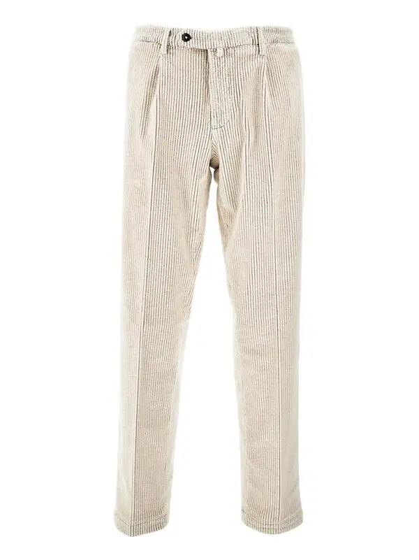 BRIGLIA 1949 Ribbed Trousers - Beige