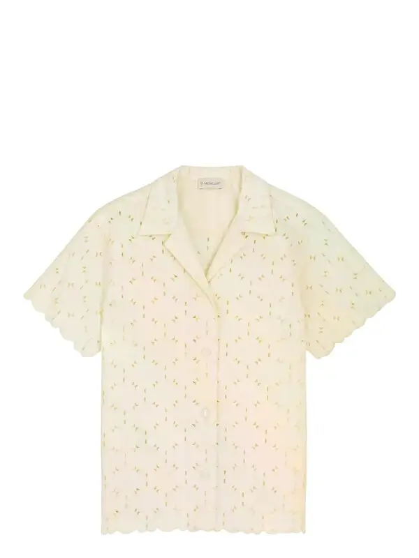 Moncler Broderie-anglaise Short-sleeves Shirt - Neutrals