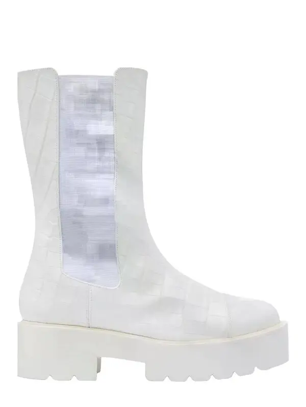 STUART WEITZMAN 50mm Presley Ultralift Platform Boots - White