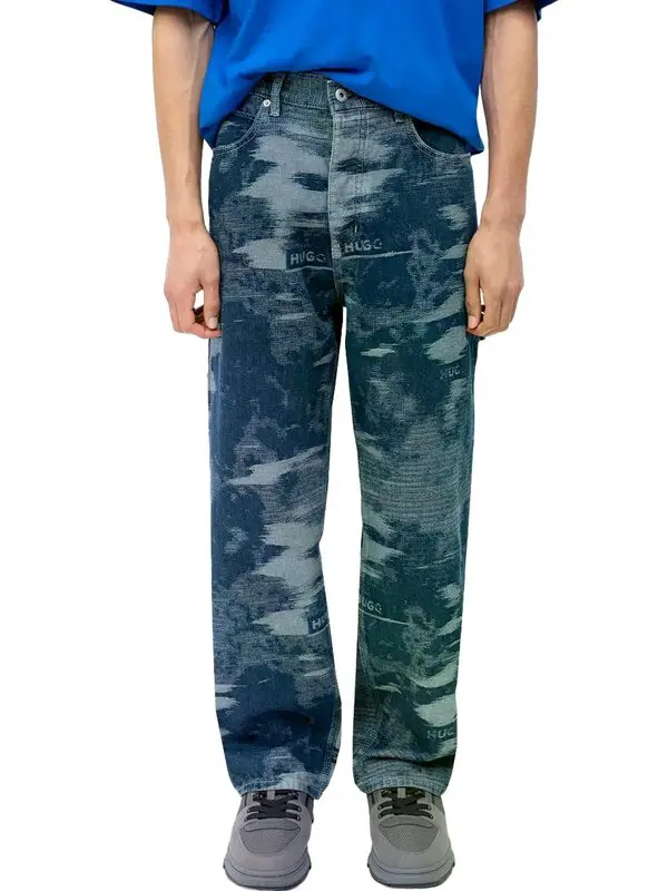Hugo Boss Patterned Jeans - Blue