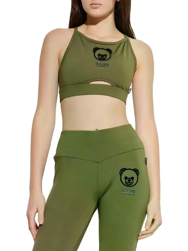 Moschino Teddy Bear Crop Top - Green