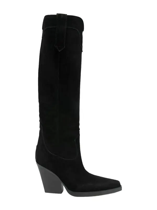 Paris Texas Pointed-toe Leather Boots - Black