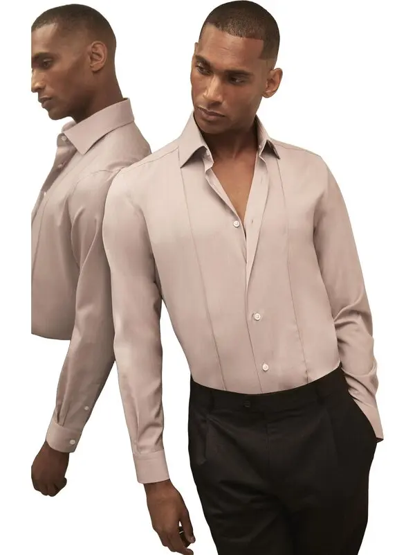 REISS Melody | Royal Ballet Tuxedo Shirt - Rose Pink