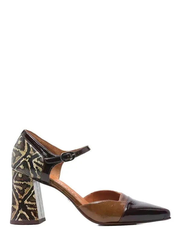 Chie Mihara 75mm Patterned Block-heel Pumps - Brown
