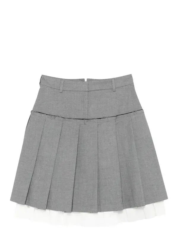 Gimaguas Layered Pleated Mini Skirt - Grey