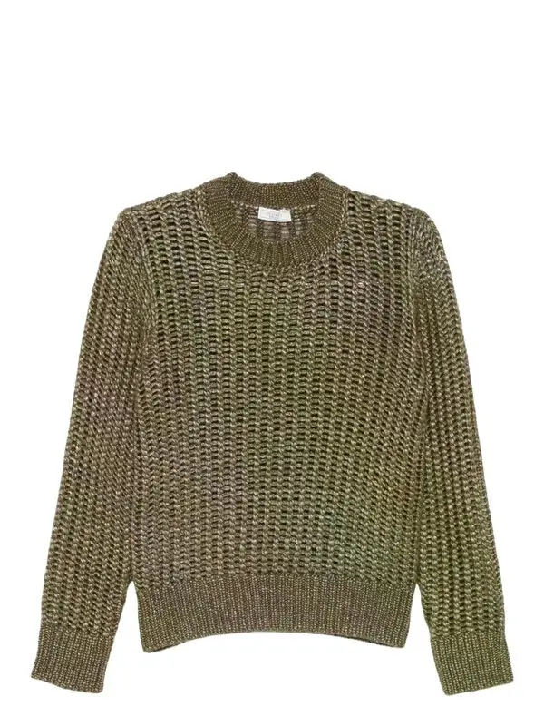 Peserico Open Knit Crew-neck Sweater - Green