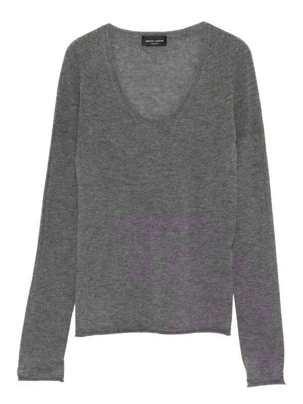 ROBERTO COLLINA Scoop Neck Jumper - Grey